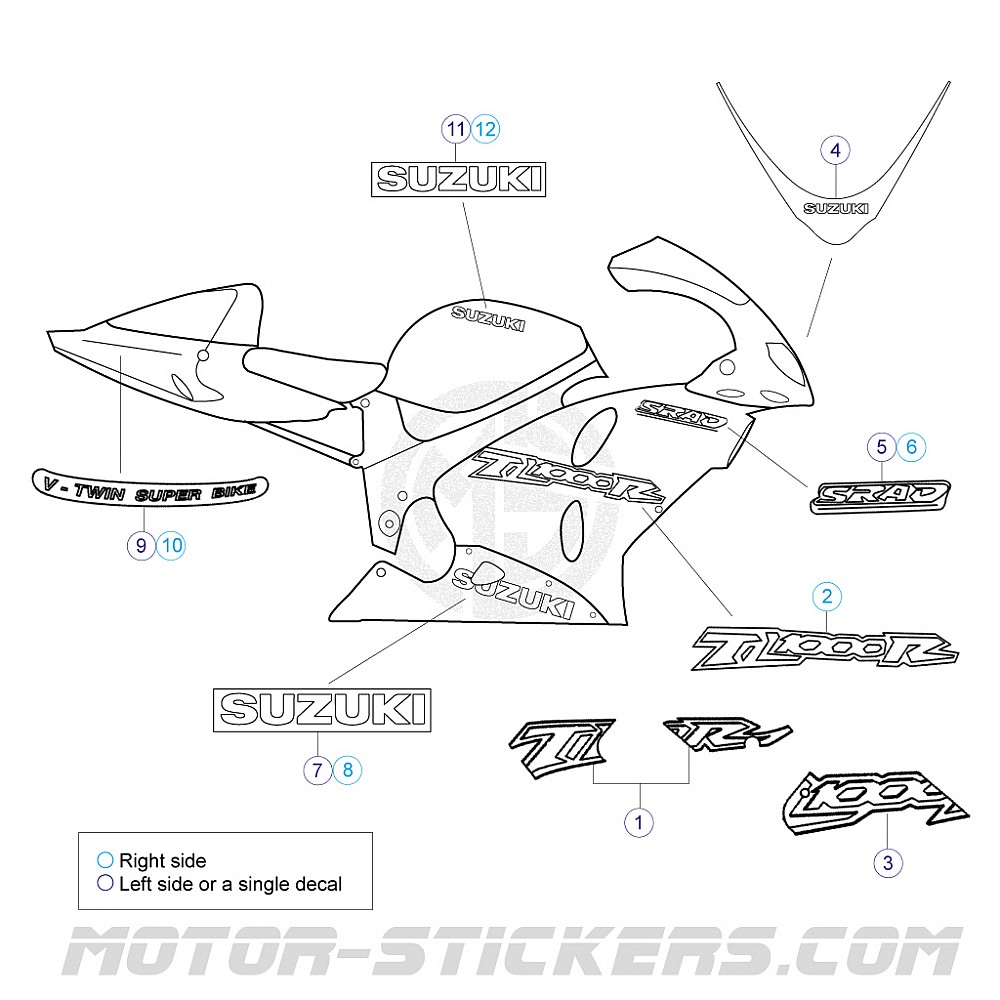 Suzuki TL 1000R 1998 decals