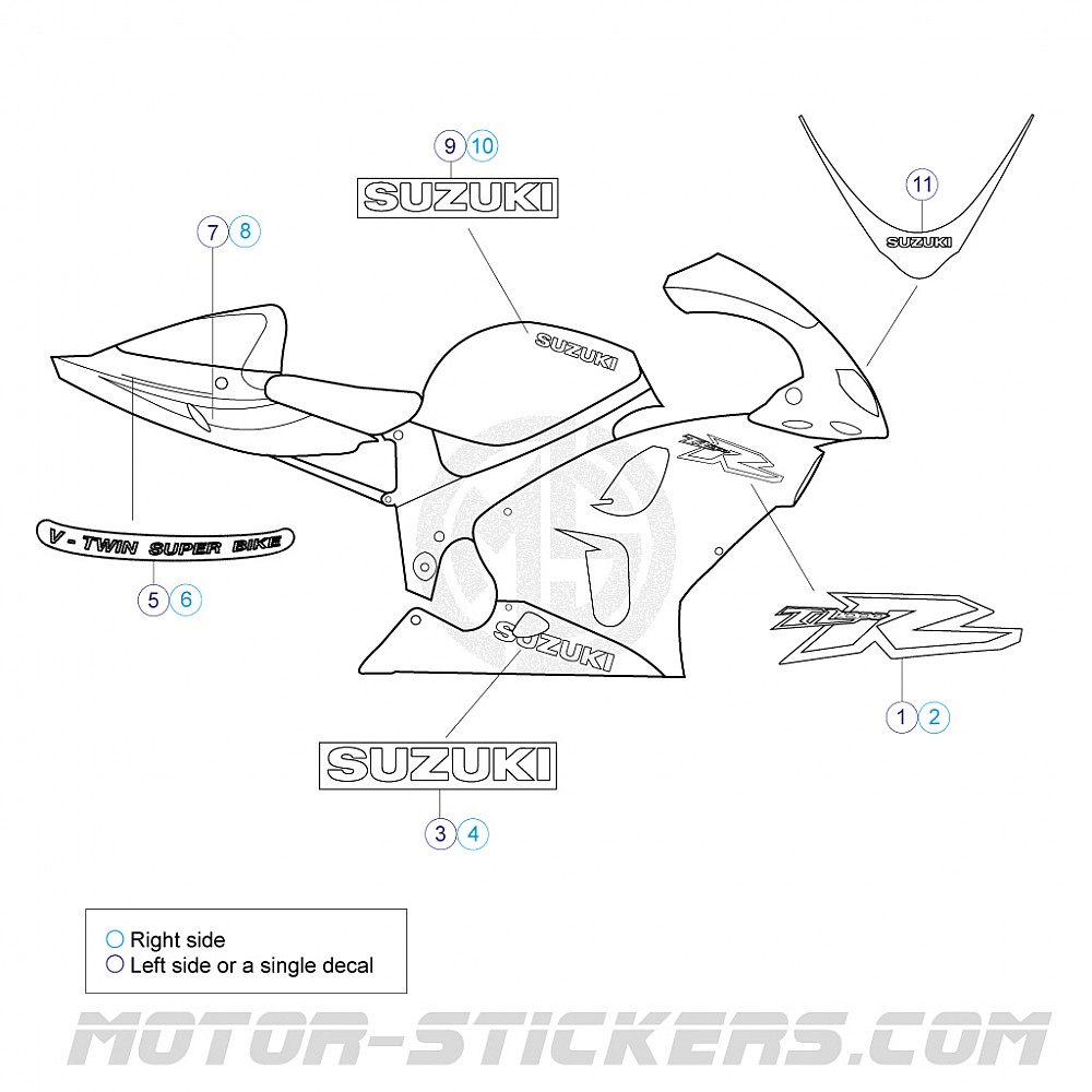 Suzuki TL 1000R 2000 decals