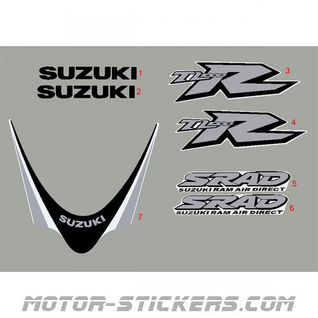Suzuki TL 1000R 2000 SRAD decals