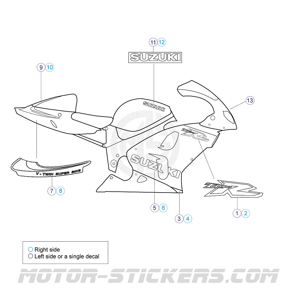 Suzuki TL 1000R 2001 decals