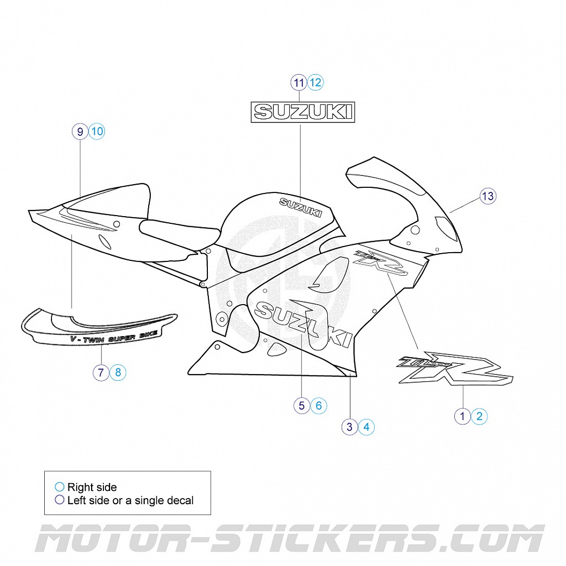 Suzuki TL 1000R 2001 decals