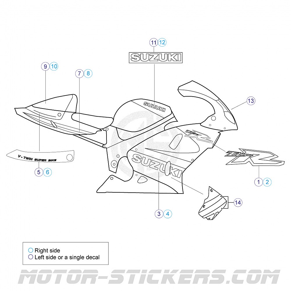 Suzuki TL 1000R 2001 decals
