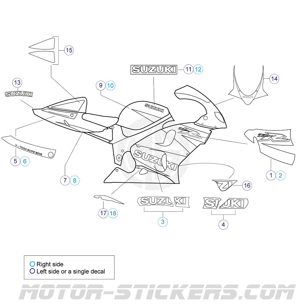 Suzuki TL 1000R 2002 decals