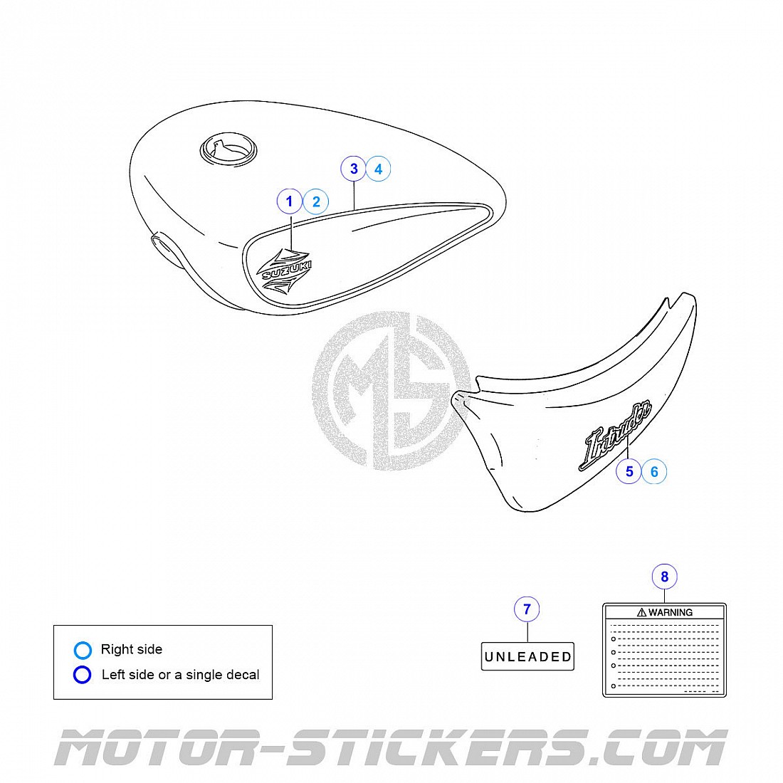 Suzuki VS750 Intruder 1990 decals