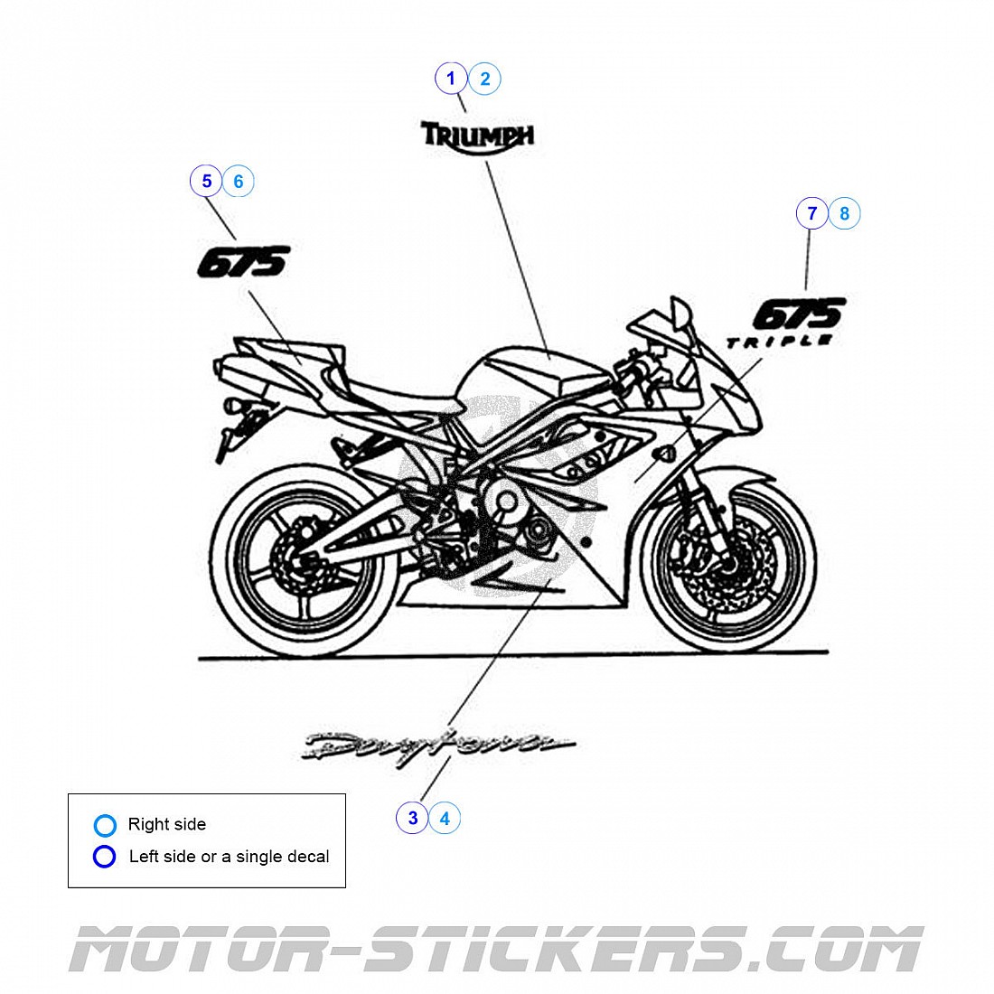 Triumph Daytona 675 2008 decals