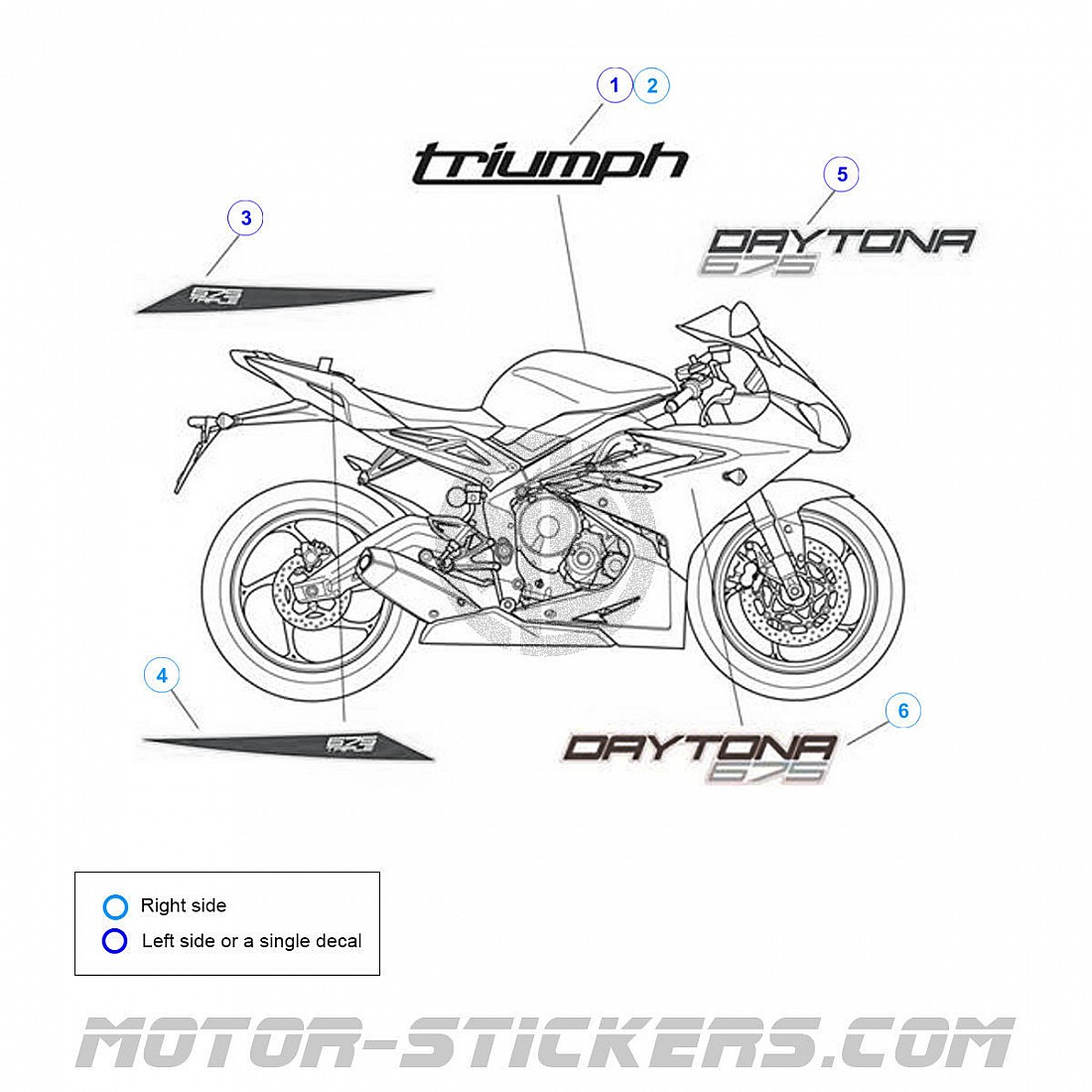 Triumph Daytona 675 2013 decals