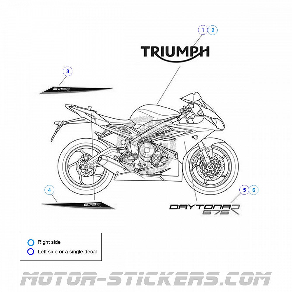 Triumph Daytona 675R 2015 decals