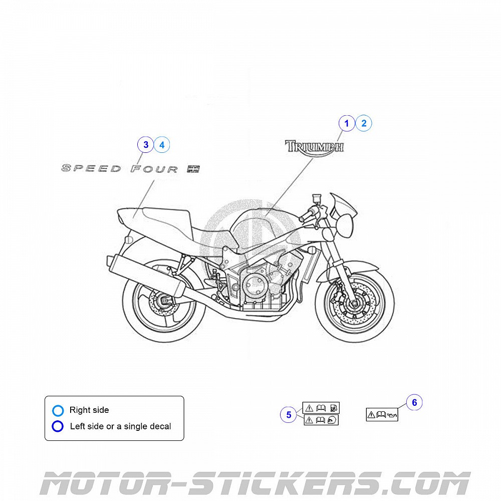 Triumph Speed Four 2004 decals