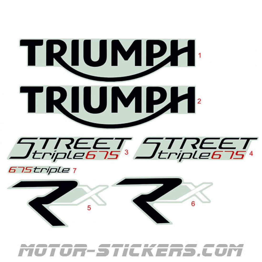 Triumph Street Triple 675RX '15-2016 decals