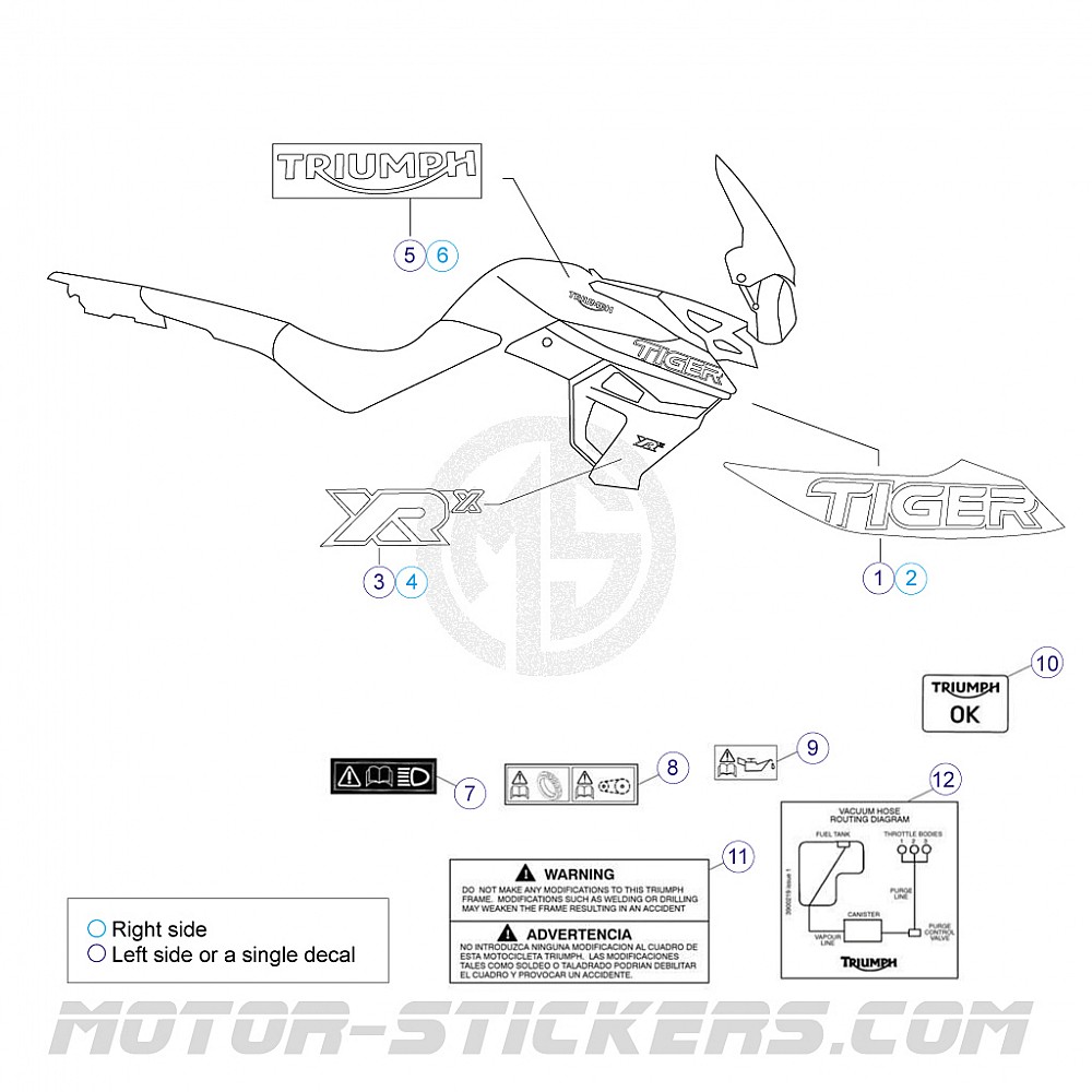 Triumph Tiger 800XRx 2020 decals