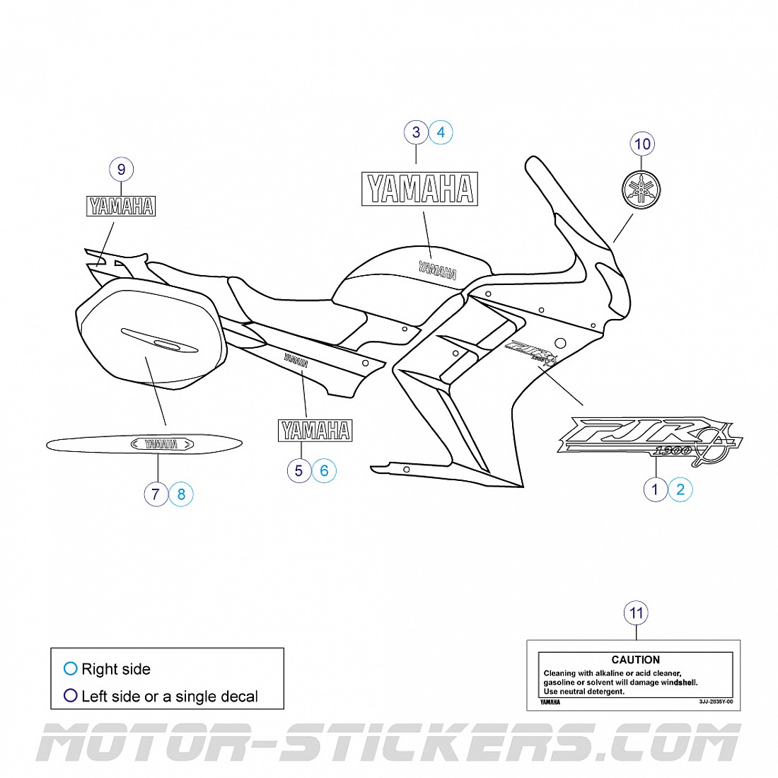 Yamaha FJR 1300 2002 decals