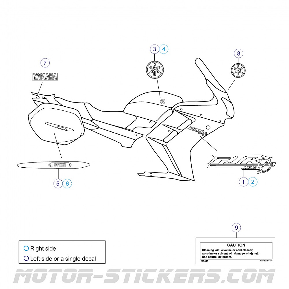 Yamaha FJR 1300 2004 decals