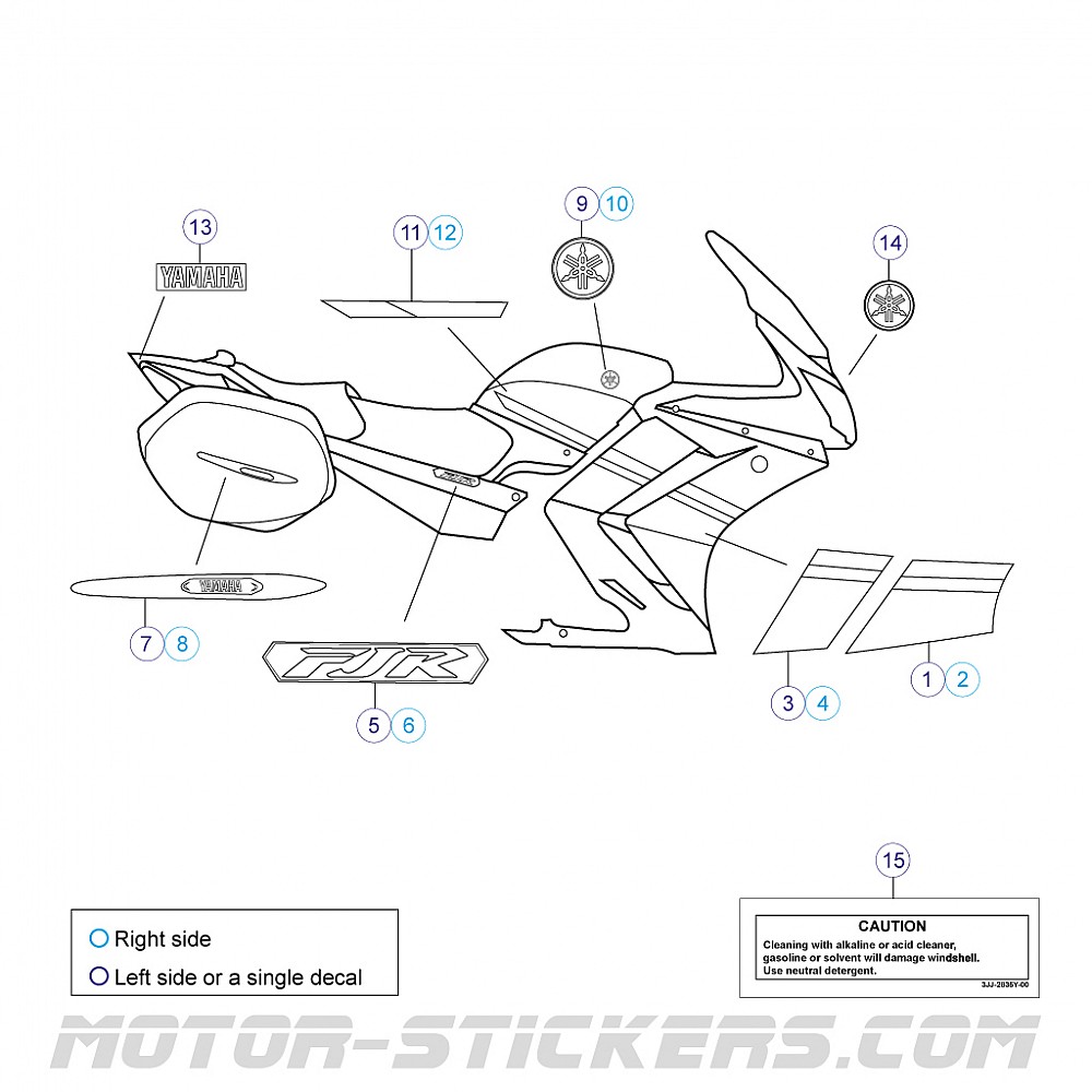 Yamaha FJR 1300 2007 decals