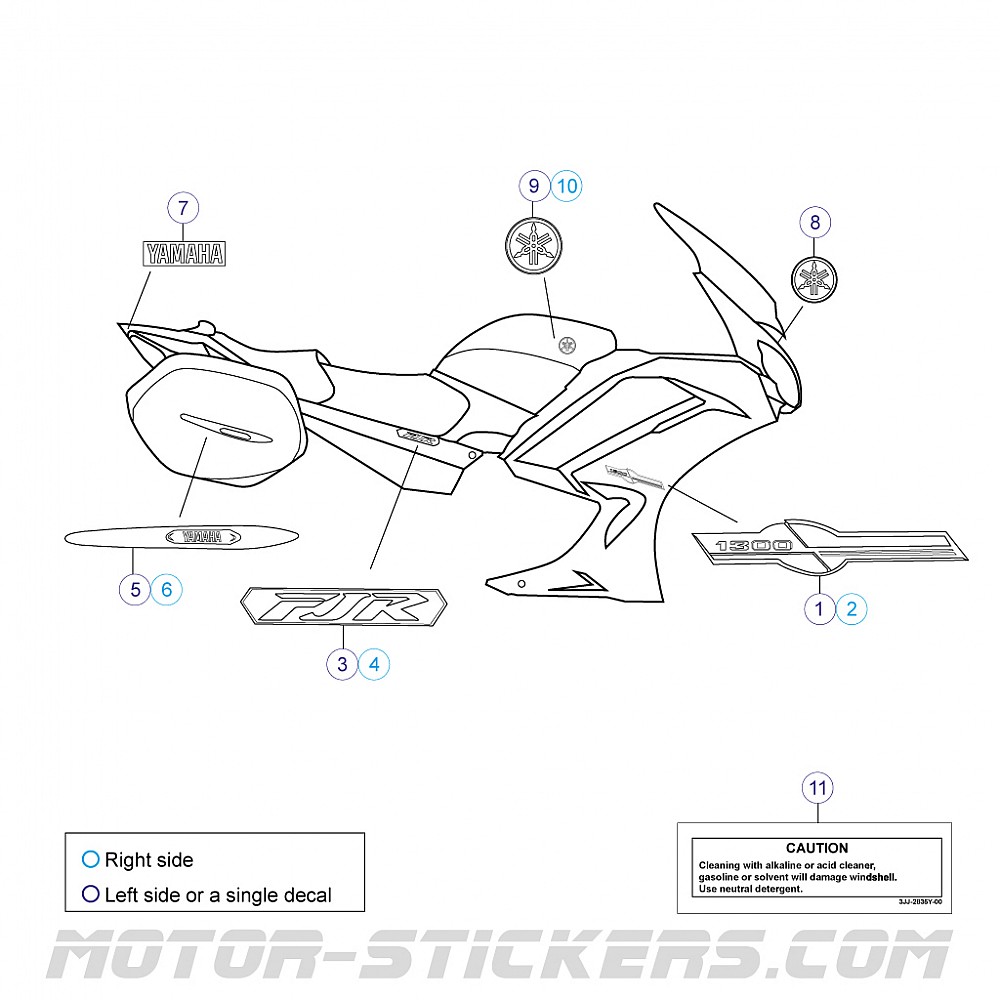 Yamaha FJR 1300 2013 decals