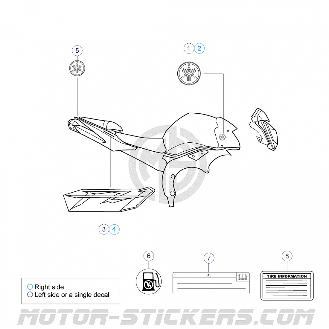 Yamaha FZ1 N 2007 decals