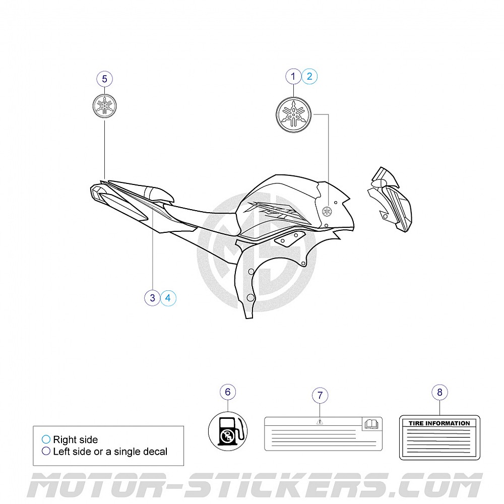 Yamaha FZ1 N 2007 decals