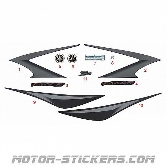 Yamaha FZ6S Fazer 2007 decals