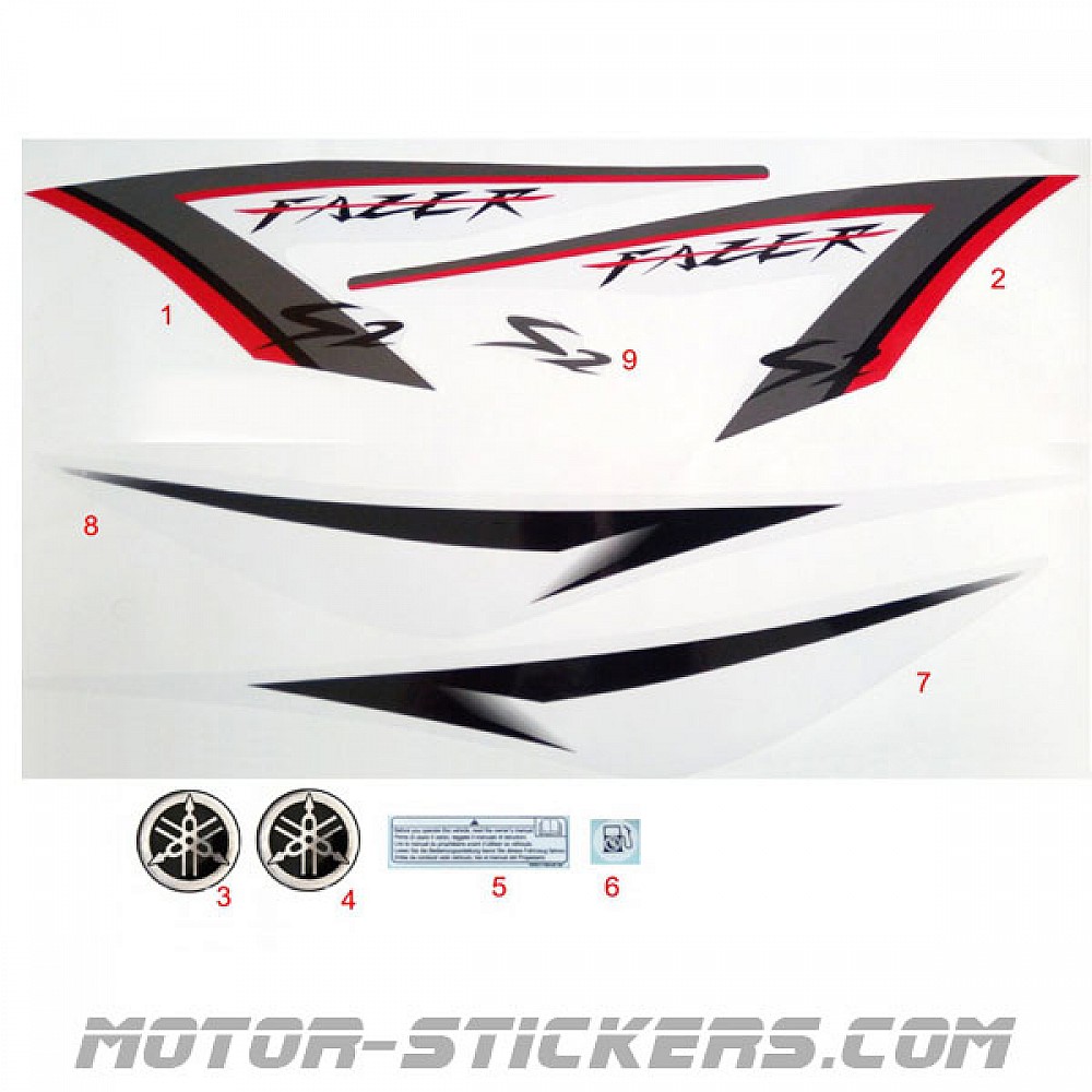 Yamaha FZ6S Fazer 2008 decals