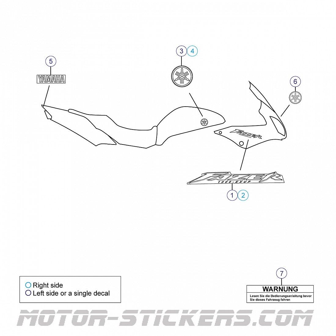 Yamaha FZS 1000 Fazer 2004 decals