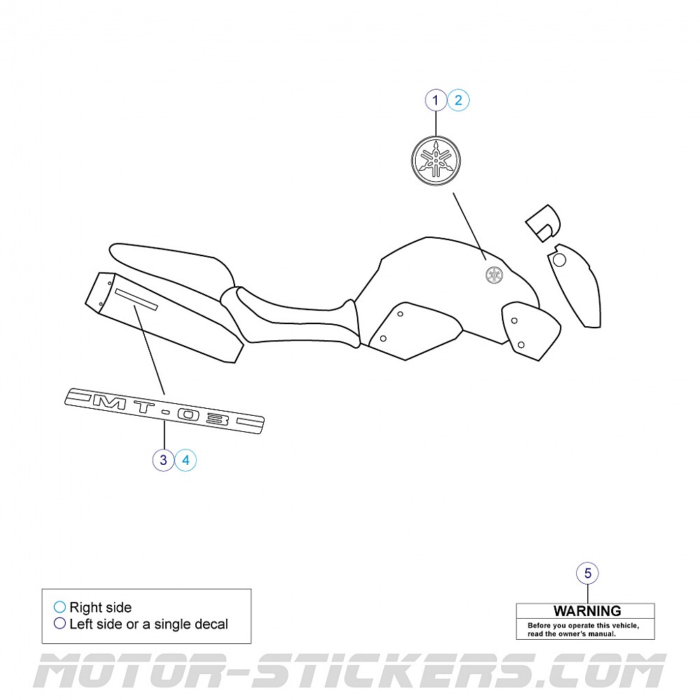 Yamaha MT-03 2007 decals