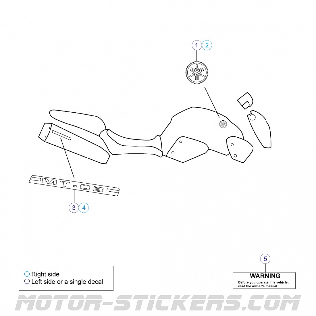 Yamaha MT-03 2007 decals