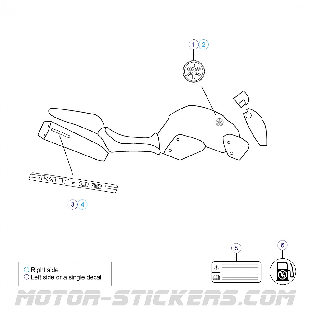 Yamaha MT-03 2009 decals
