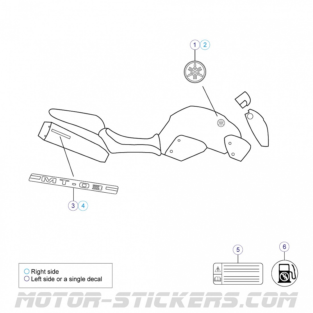 Yamaha MT-03 2009 decals