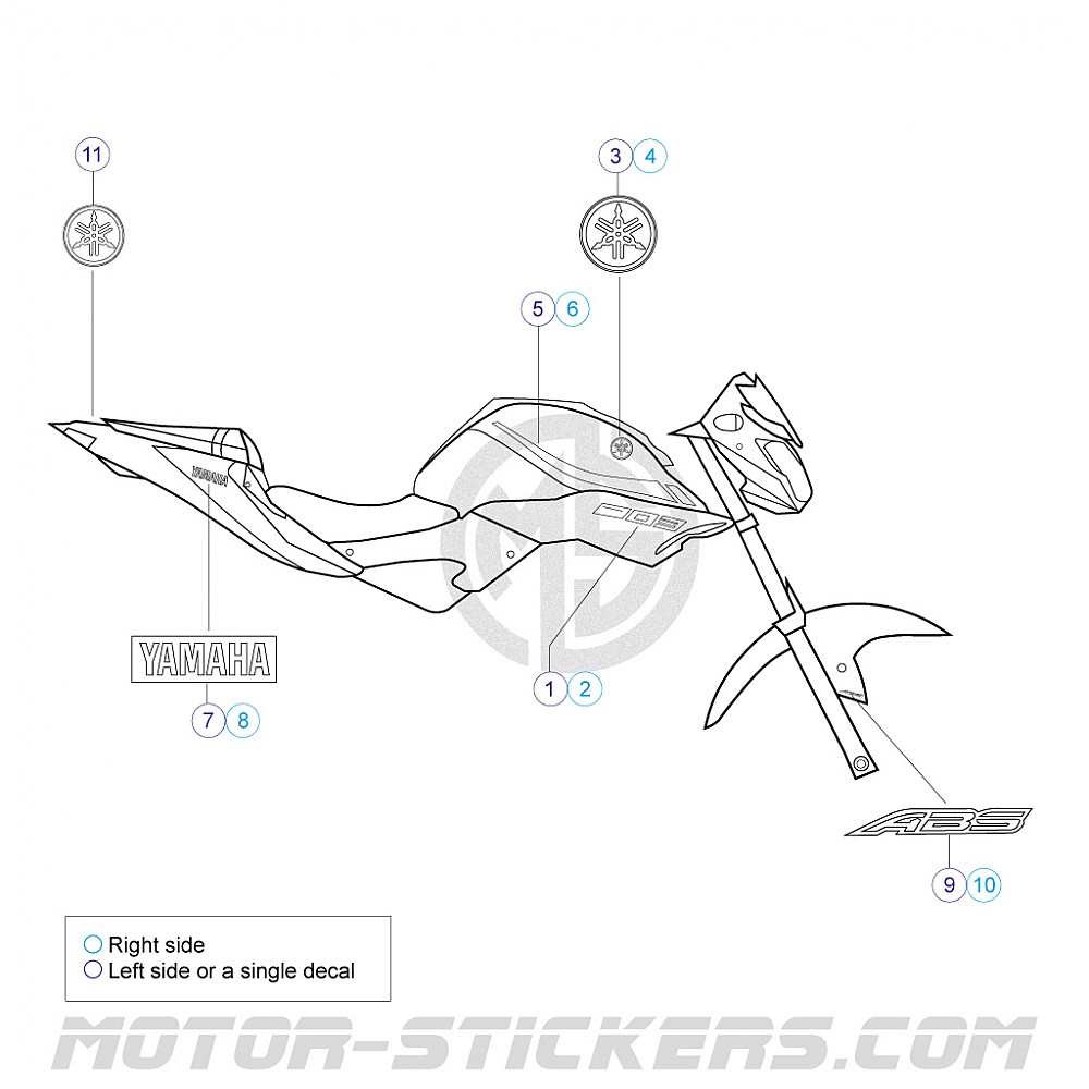 Yamaha MT-03 2018 decals