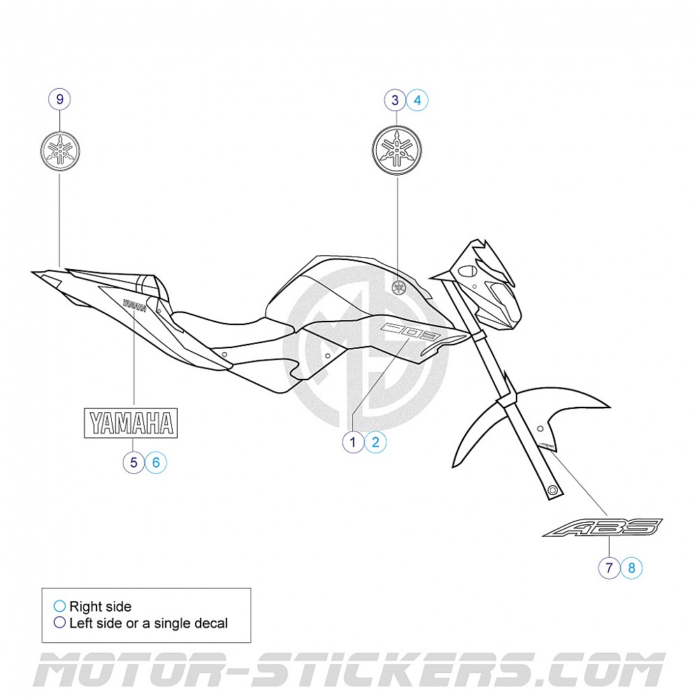 Yamaha MT-03 2019 decals
