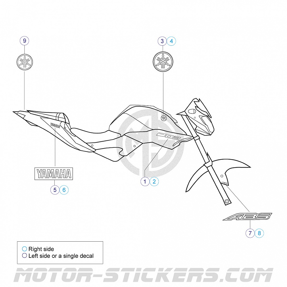 Yamaha MT-03 2019 decals