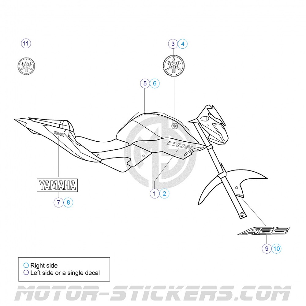 Yamaha MT-03 2019 decals