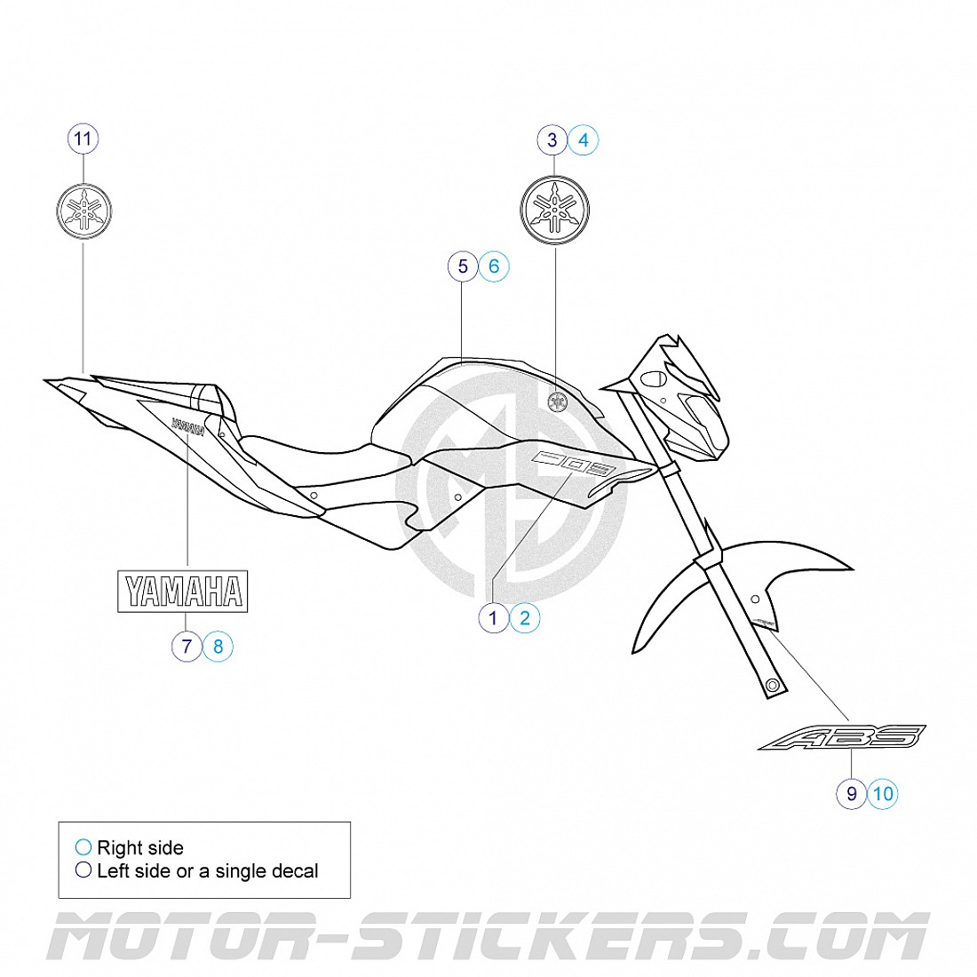 Yamaha MT-03 2019 decals