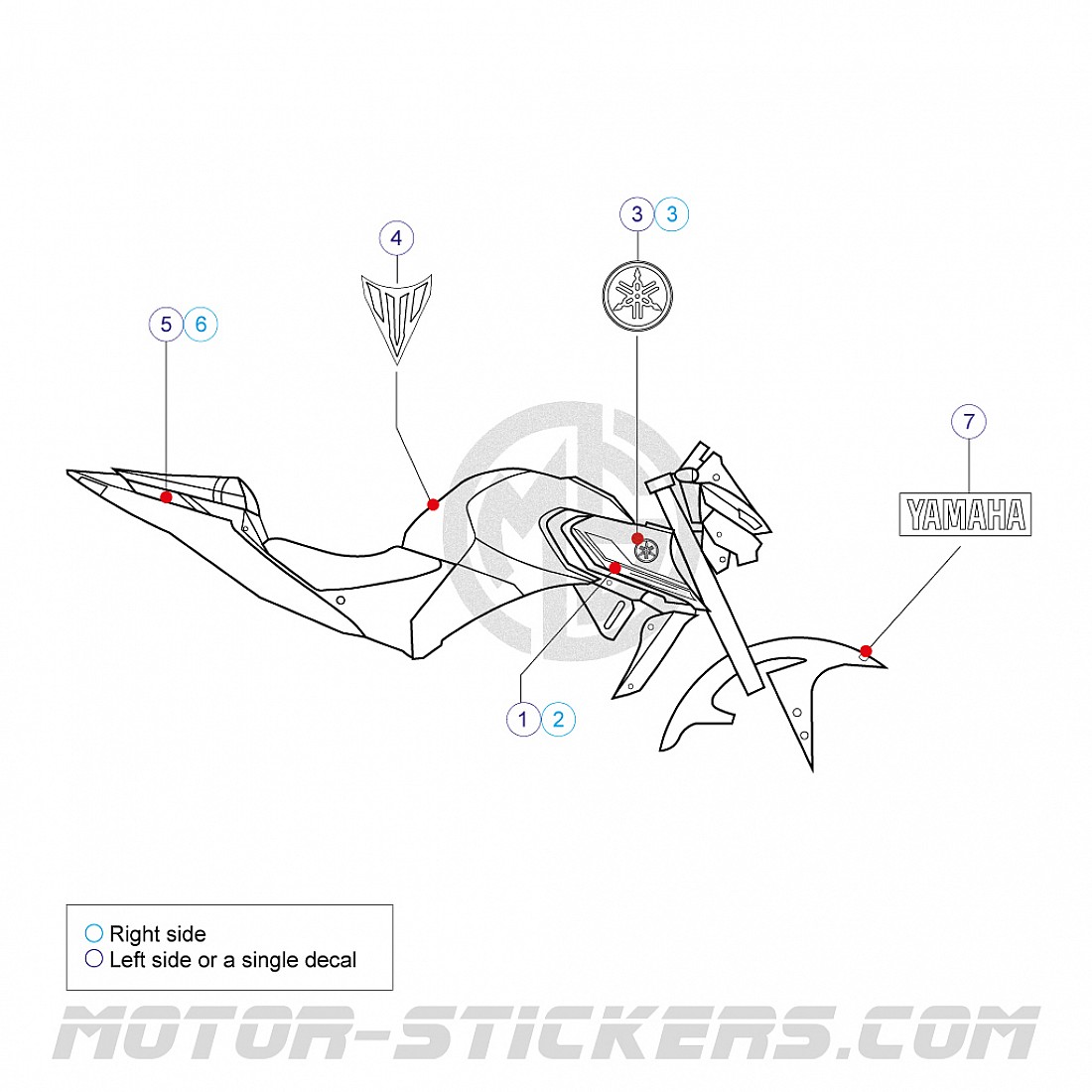 Yamaha MT-03 2025 decals