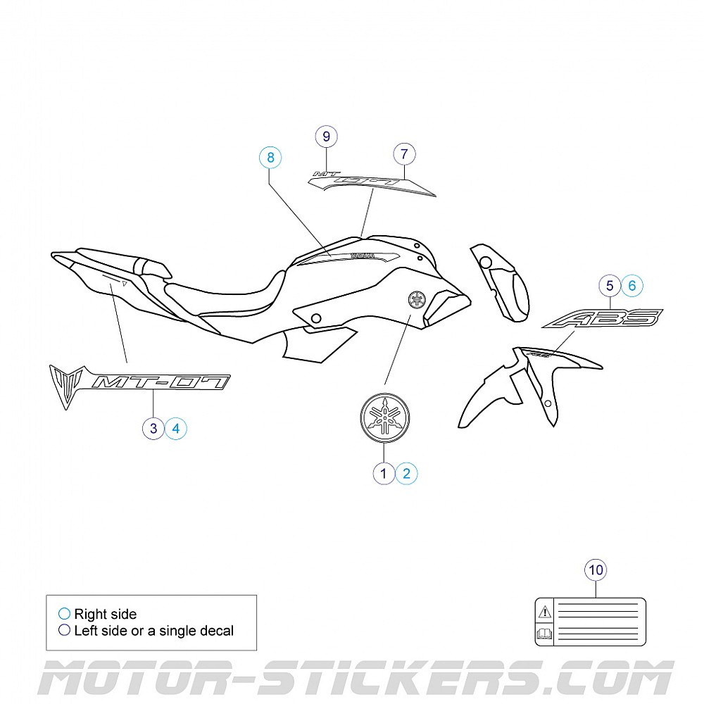 Yamaha MT-07 2015 decals