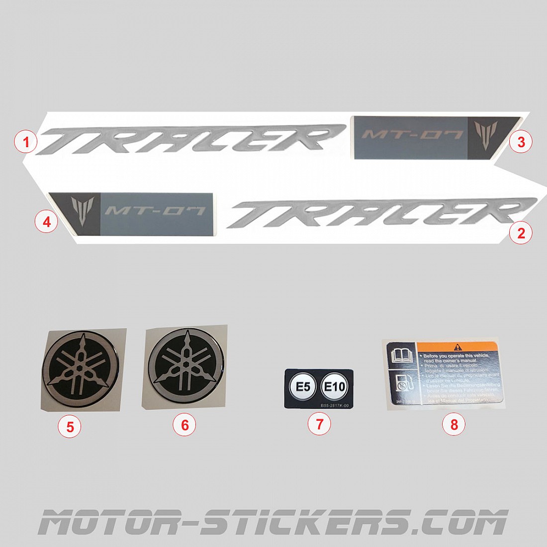Yamaha MT-07 Tracer '16-2017 decals