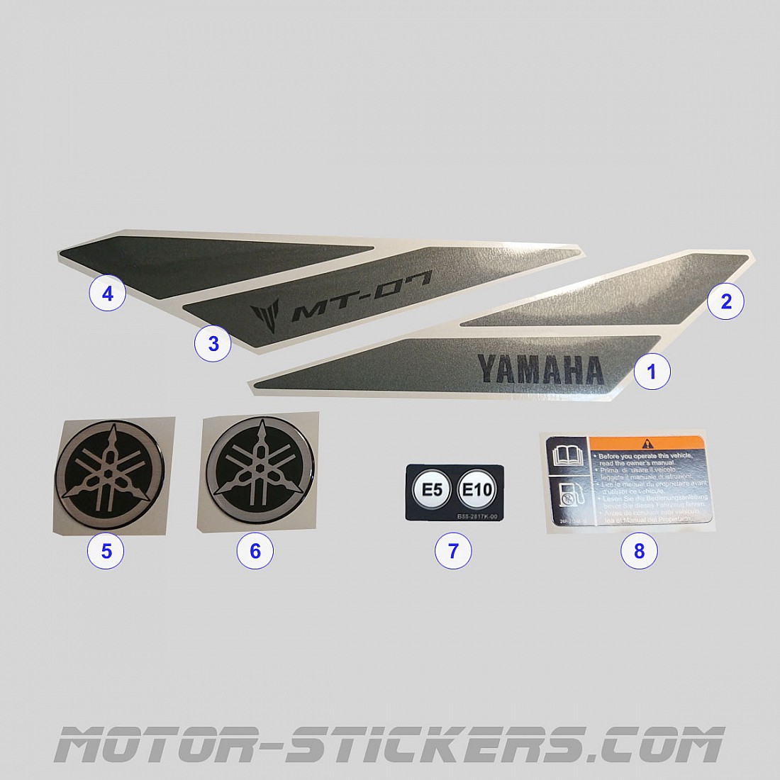 Yamaha MT-07 2018 pegatinas
