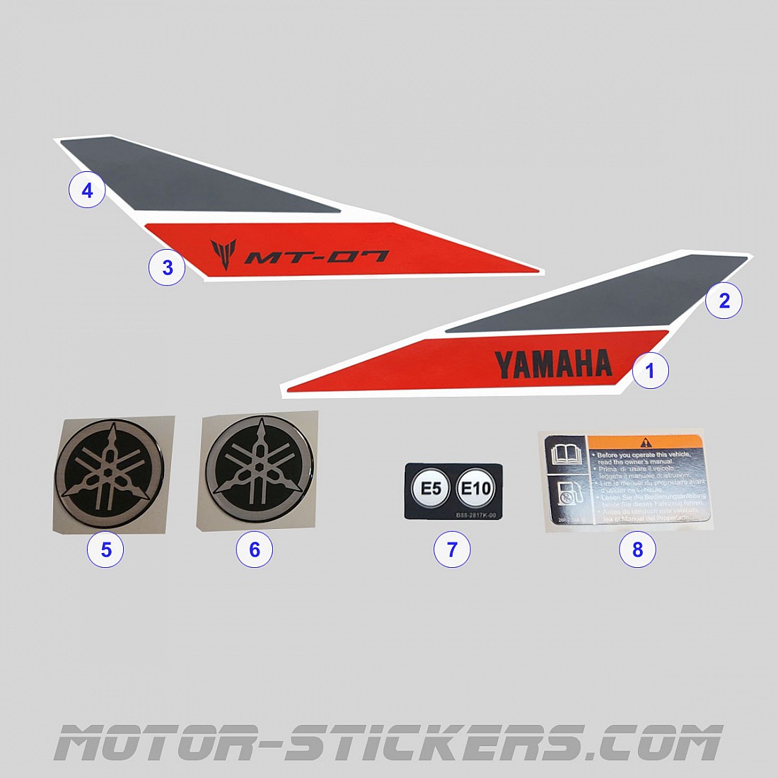 Yamaha MT-07 2018 decals
