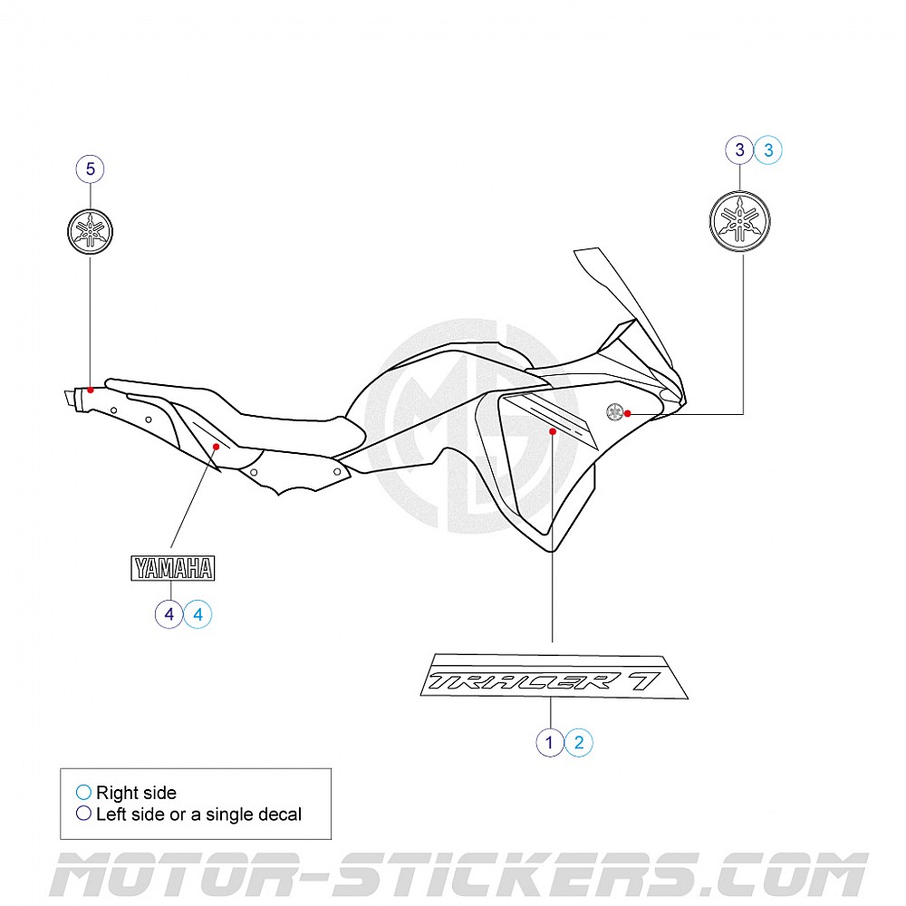 Yamaha MT-07 Tracer 2021 decals