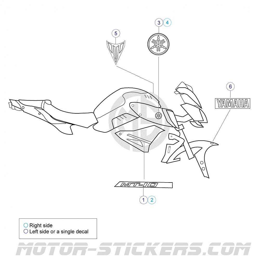 Yamaha MT-10 2019 decals
