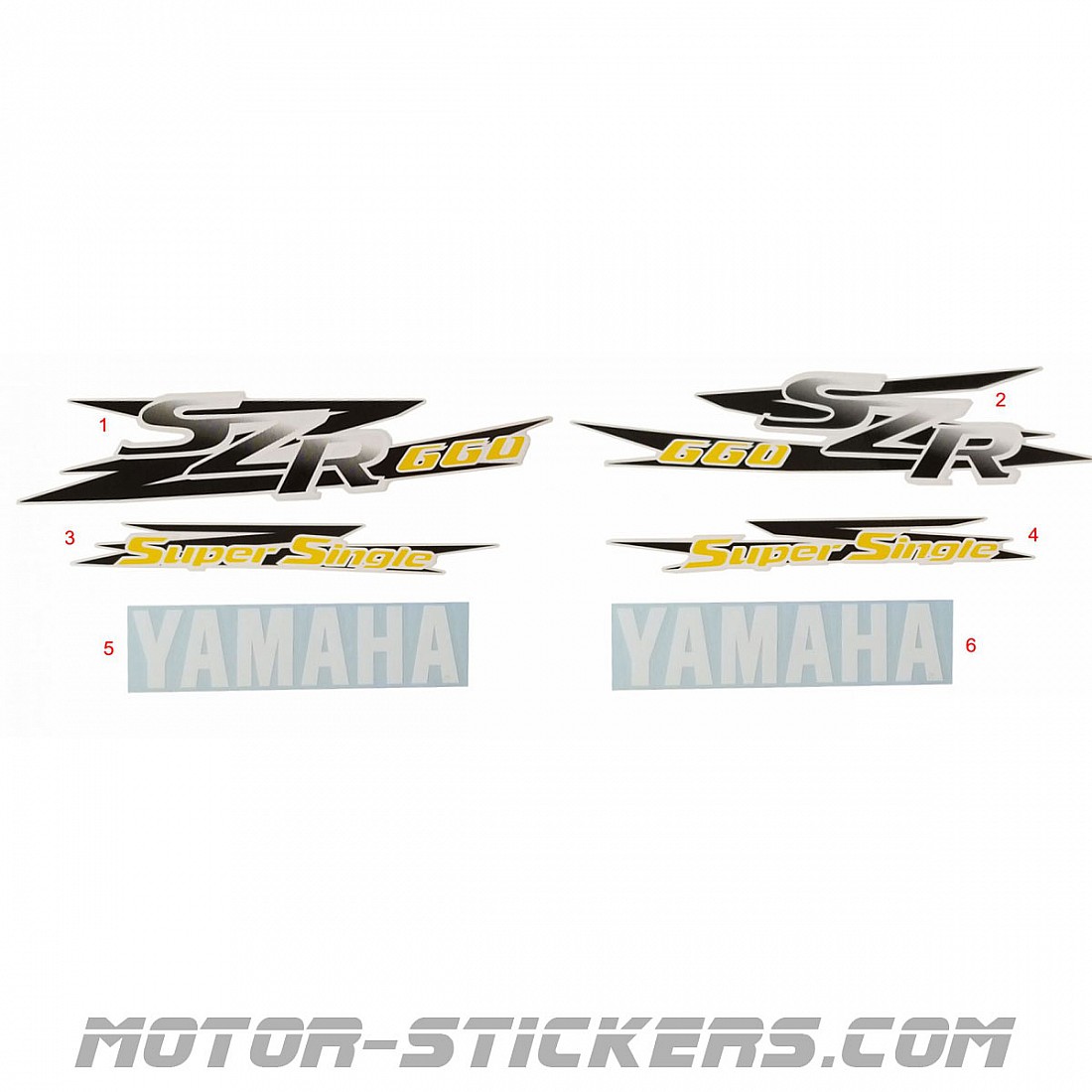 Yamaha SZR 660 '97-1998 decals