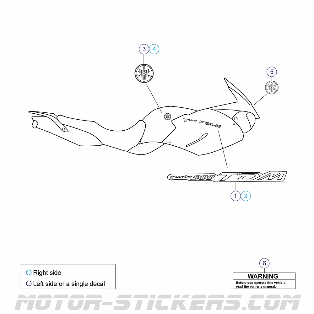 Yamaha TDM 900 2004 decals