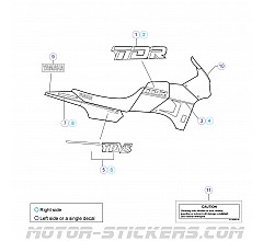 Yamaha TDR 250 1990 decals