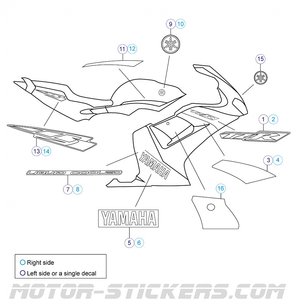 Yamaha TZR 50 2004 decals