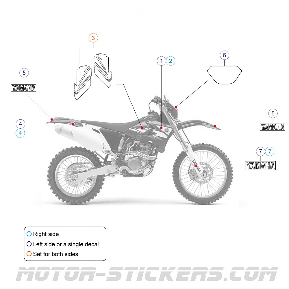 Yamaha WR 250F 2006 pegatinas