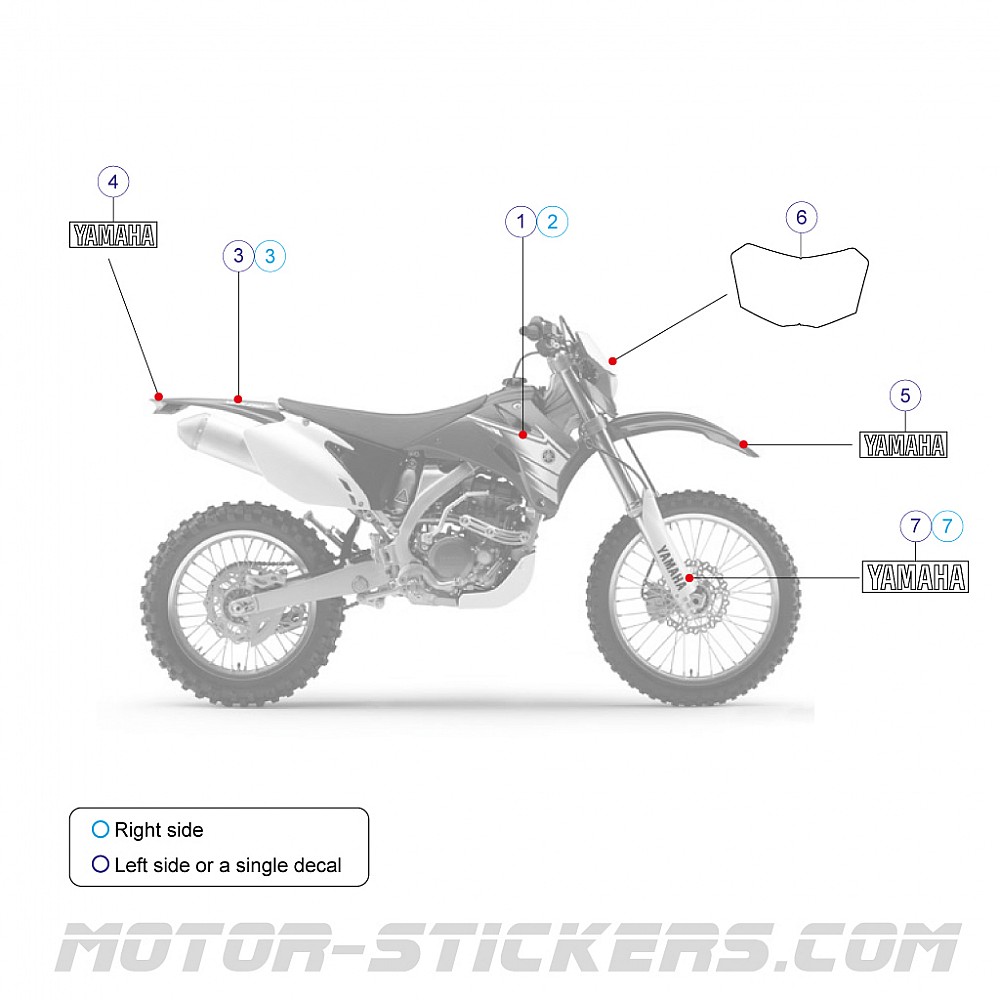 Yamaha WR 450F 2007 decals