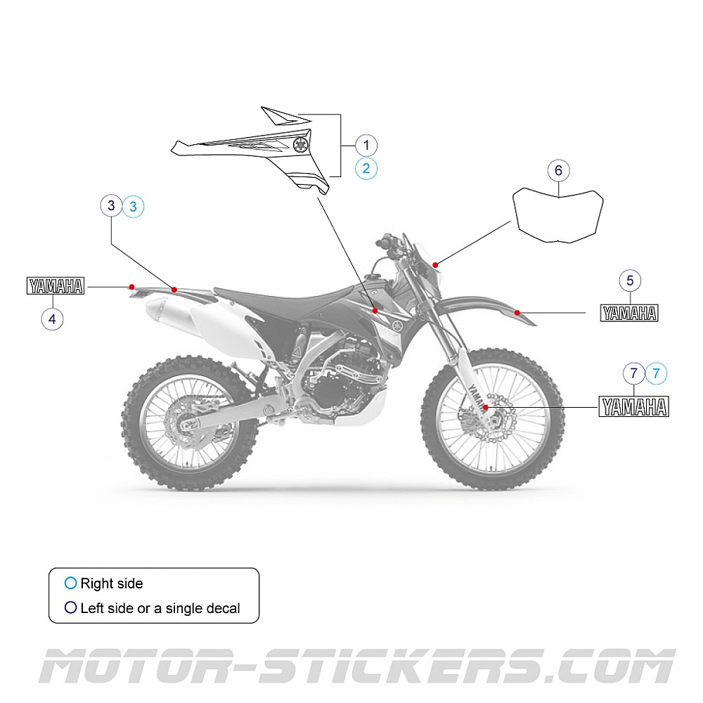 Yamaha WR 450F 2008 decals