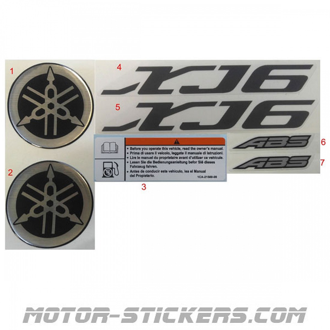 Yamaha XJ6 '11-2012 decals