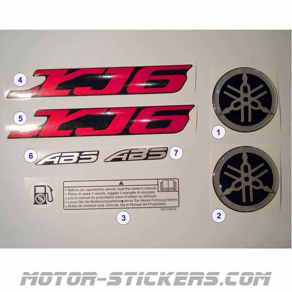 Yamaha XJ6 '11-2012 decals