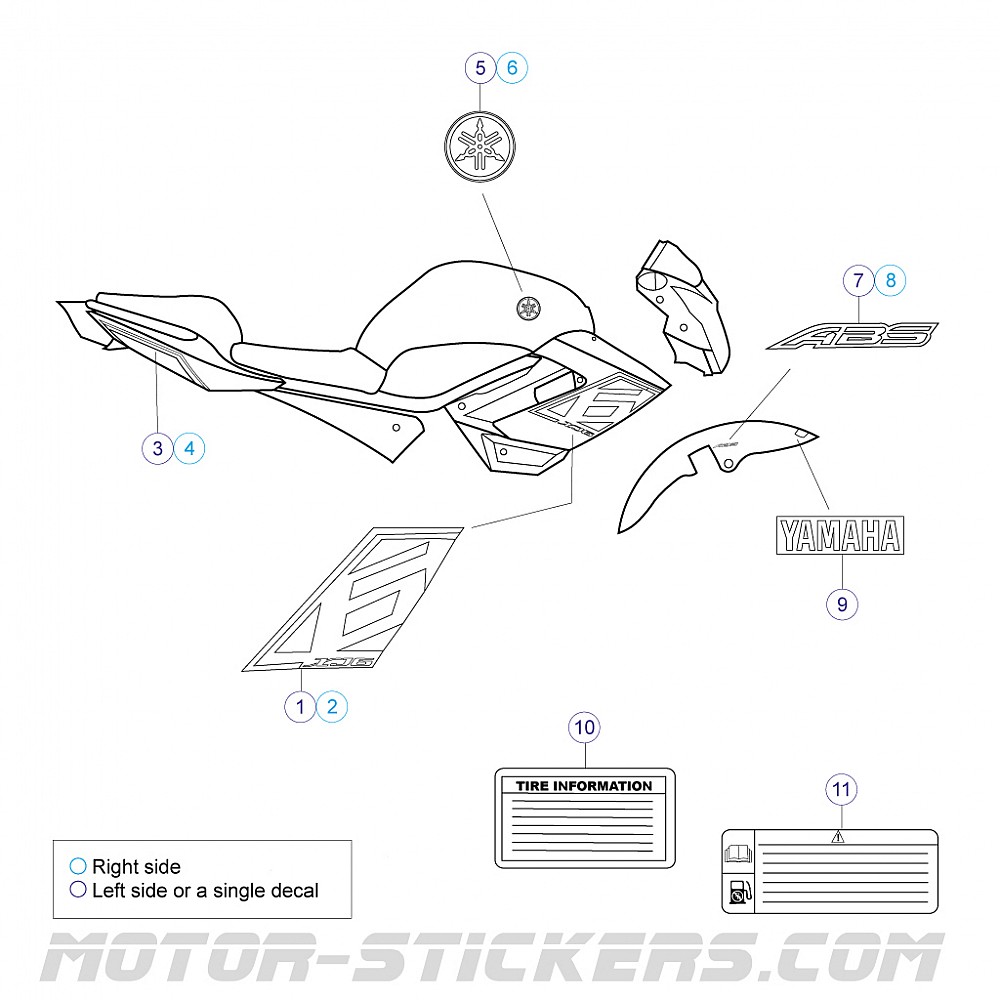 Yamaha XJ6 Diversion 2014 decals