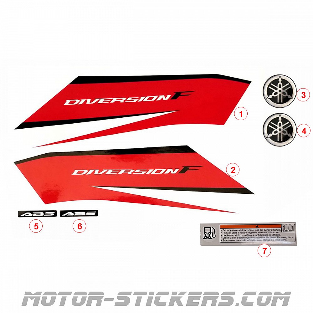Yamaha XJ6 Diversion F 2012 decals